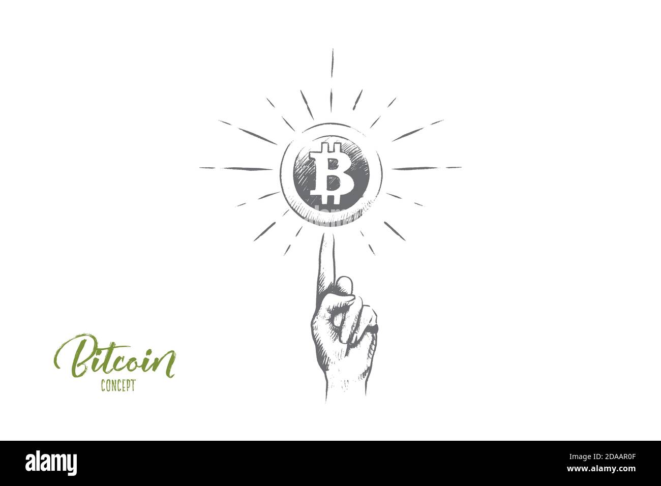 Bitcoin concept. Hand drawn isolated vector Stock Vector Image & Art ...