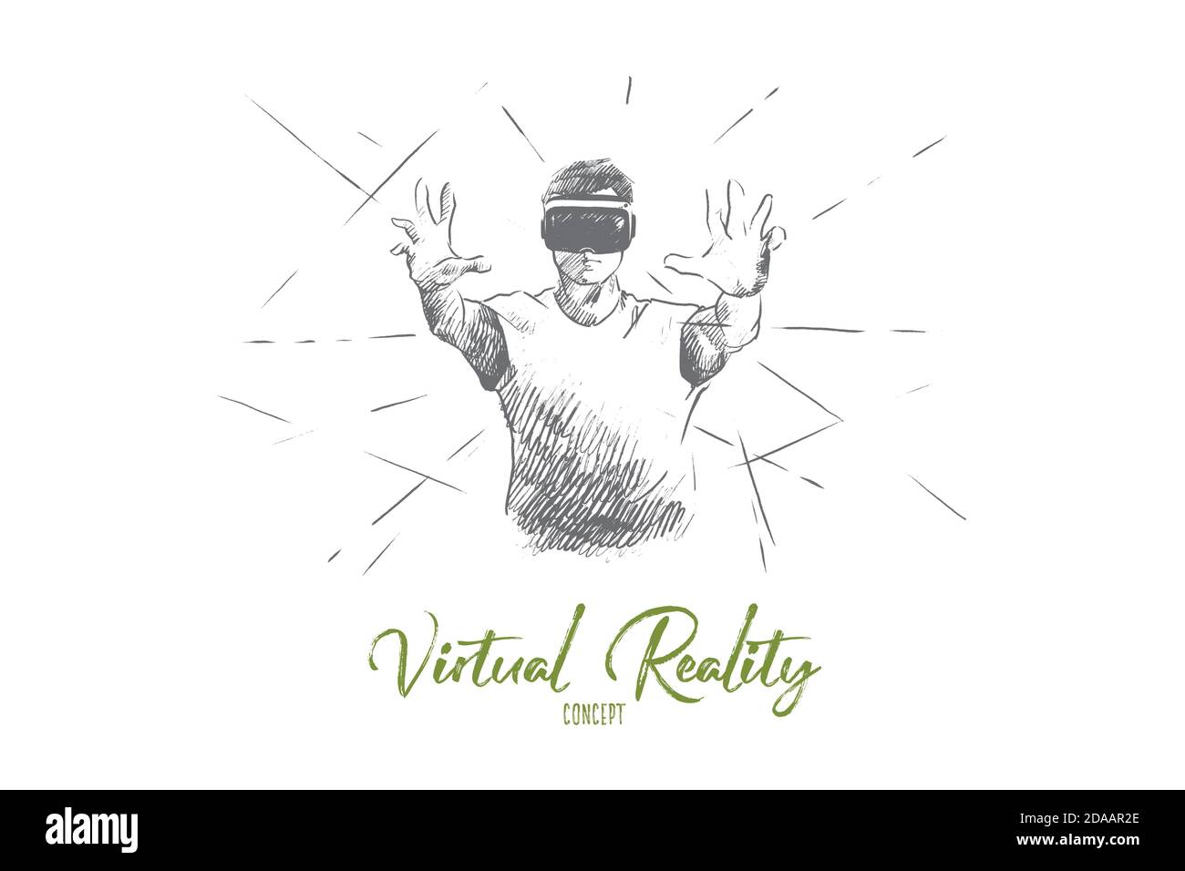 Virtual reality concept. Hand drawn isolated vector Stock Vector Image ... Virtual reality concept. Hand drawn isolated vector Stock Vector Image ...
