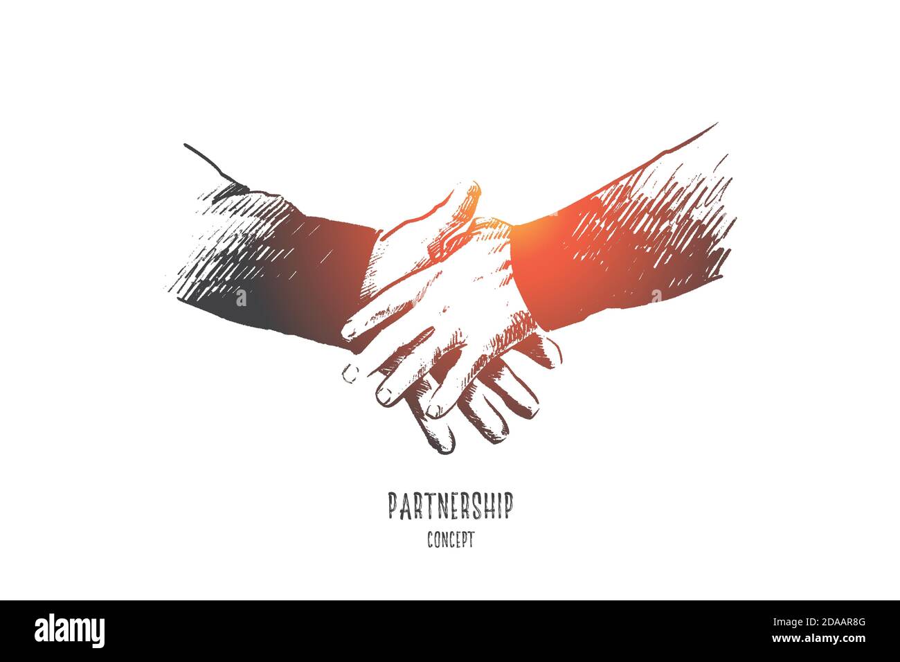 Partnership concept. Hand drawn isolated vector Stock Vector Image ...