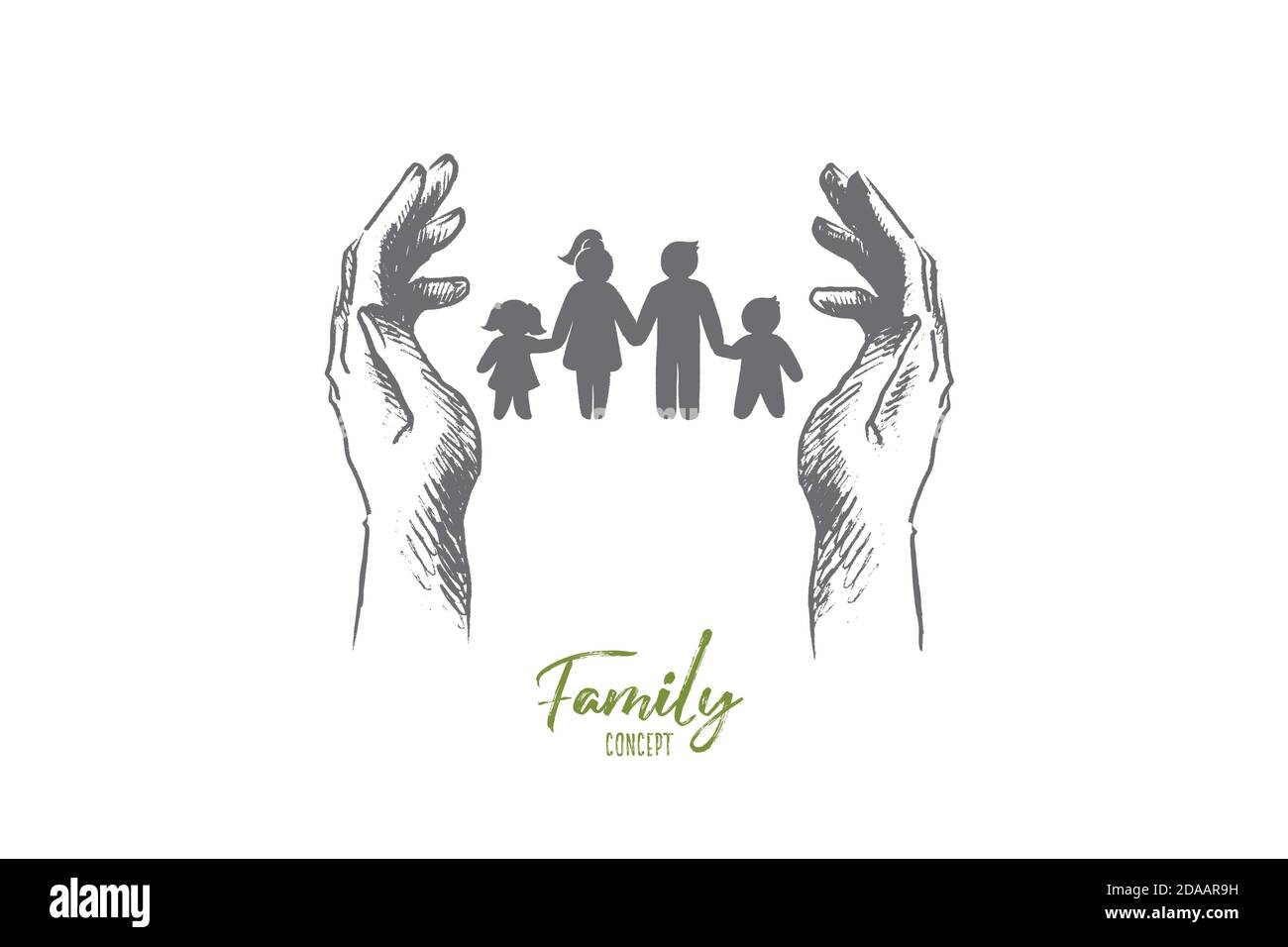 Family concept. Hand drawn isolated vector Stock Vector Image & Art - Alamy