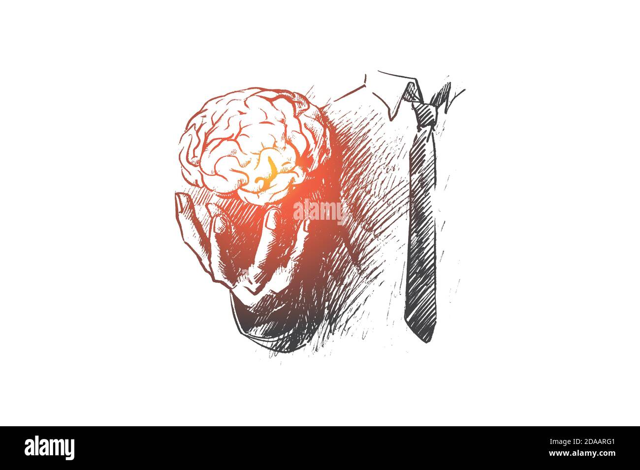 Brain concept. Hand drawn isolated vector Stock Vector Image & Art - Alamy
