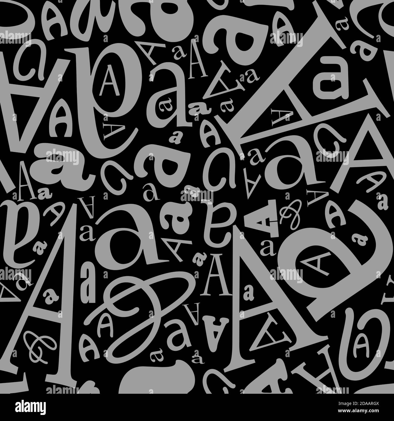 Seamless texture. Gray letter A on black Stock Photo - Alamy