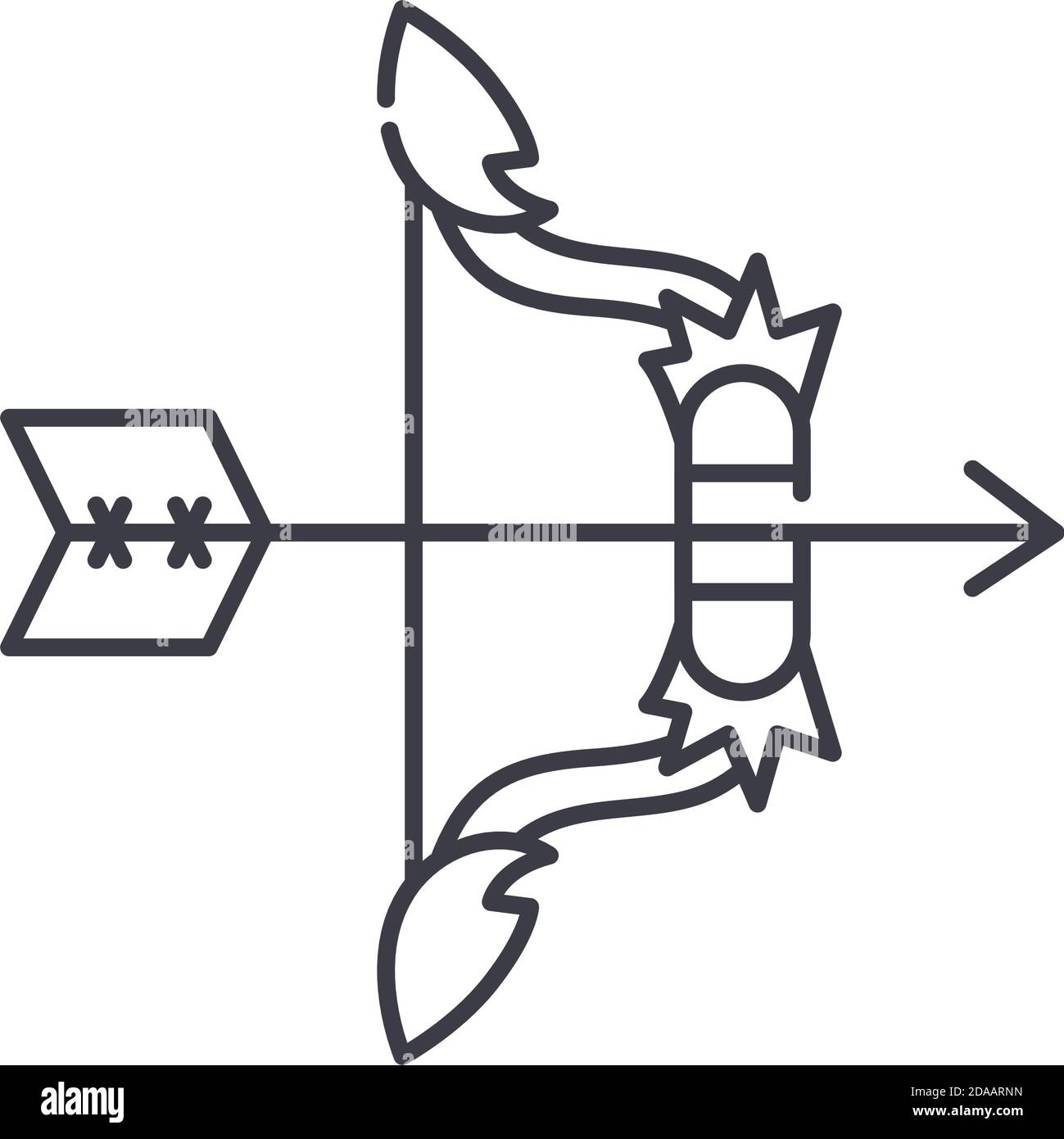 Archer icon, linear isolated illustration, thin line vector, web design ...