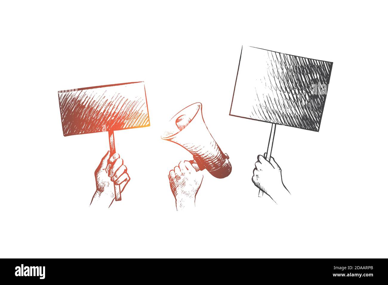 Strike concept. Hand drawn isolated vector Stock Vector Image & Art - Alamy