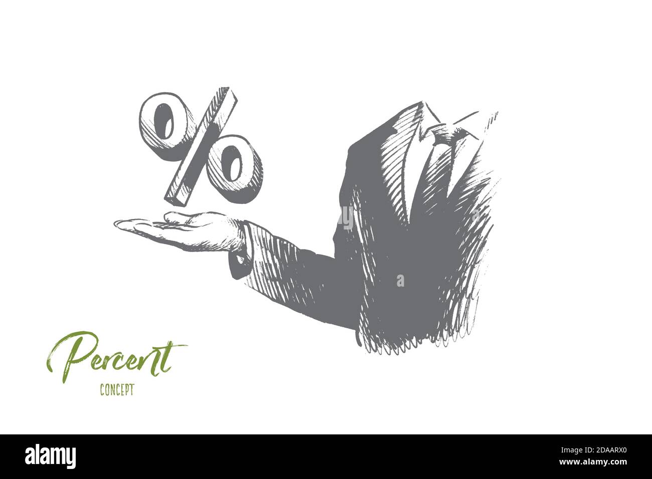 Percent concept. Hand drawn isolated vector Stock Vector Image & Art ...