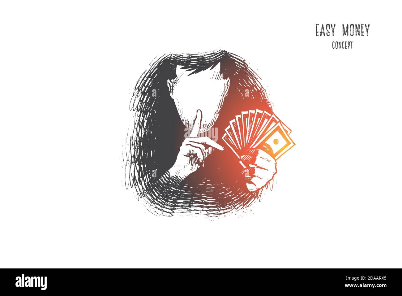 Easy money concept. Hand drawn isolated vector Stock Vector Image & Art ...