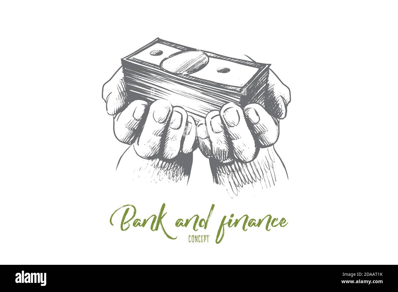 Bank and finance concept. Hand drawn isolated vector Stock Vector Image ...