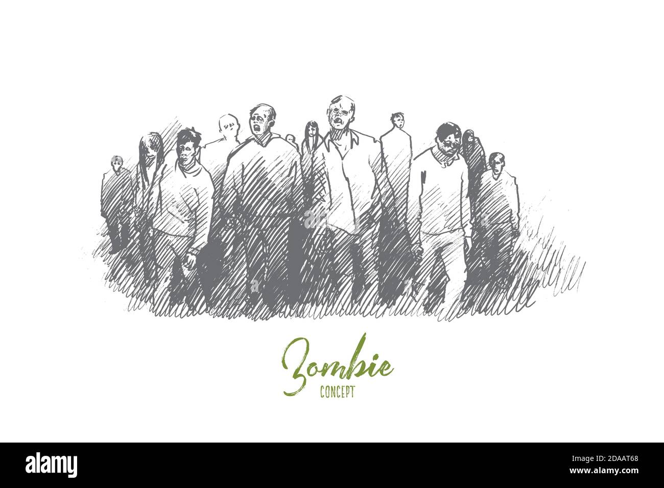 Zombie concept. Hand drawn isolated vector Stock Vector Image & Art - Alamy