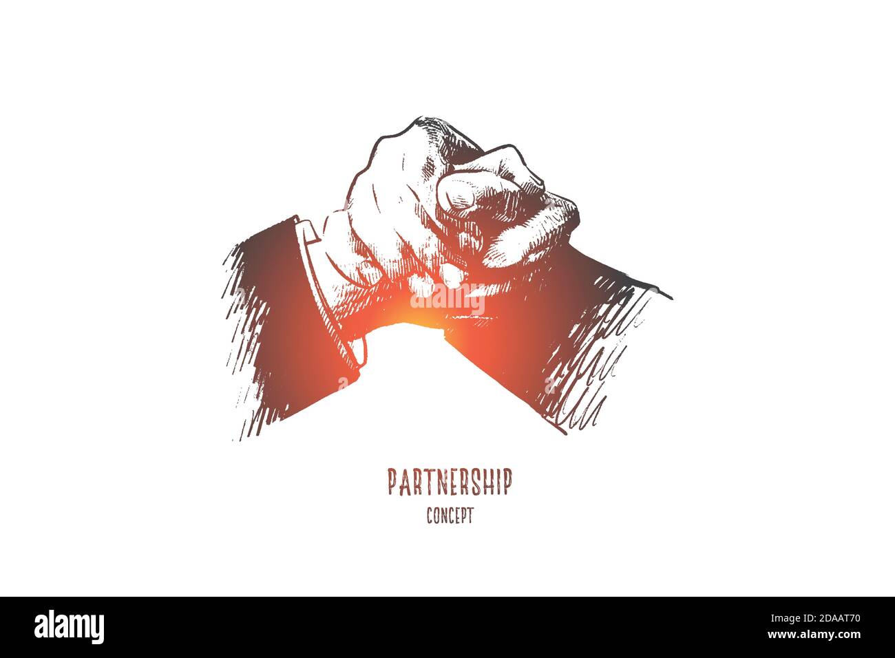 Partnership concept. Hand drawn isolated vector Stock Vector Image ...