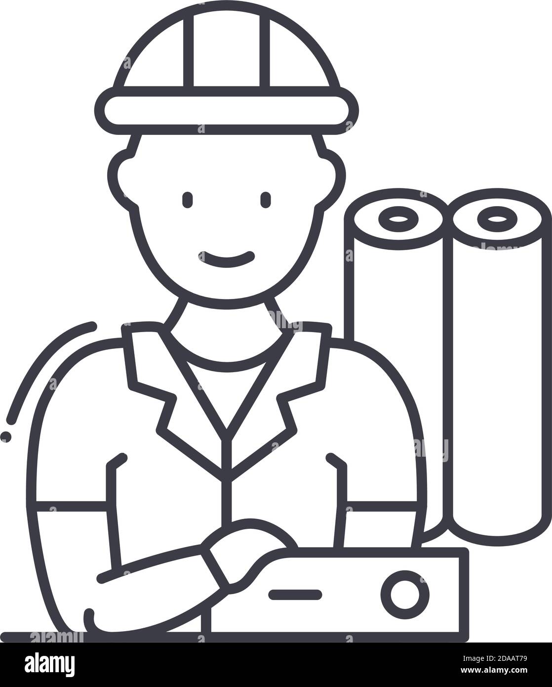 Architect icon, linear isolated illustration, thin line vector, web ...