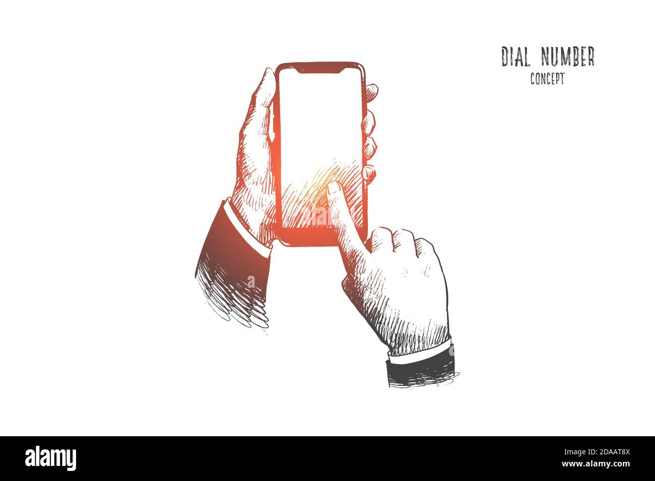 Phone screen hand dial number Stock Vector Images - Alamy