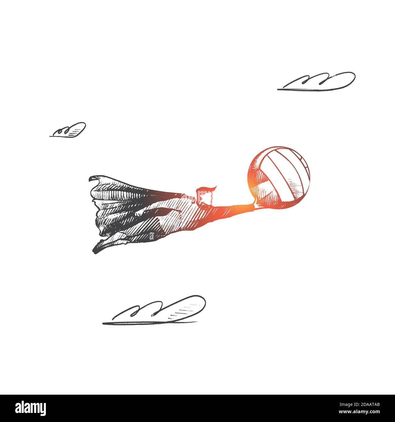 Volleyball concept. Hand drawn isolated vector Stock Vector Image & Art ...