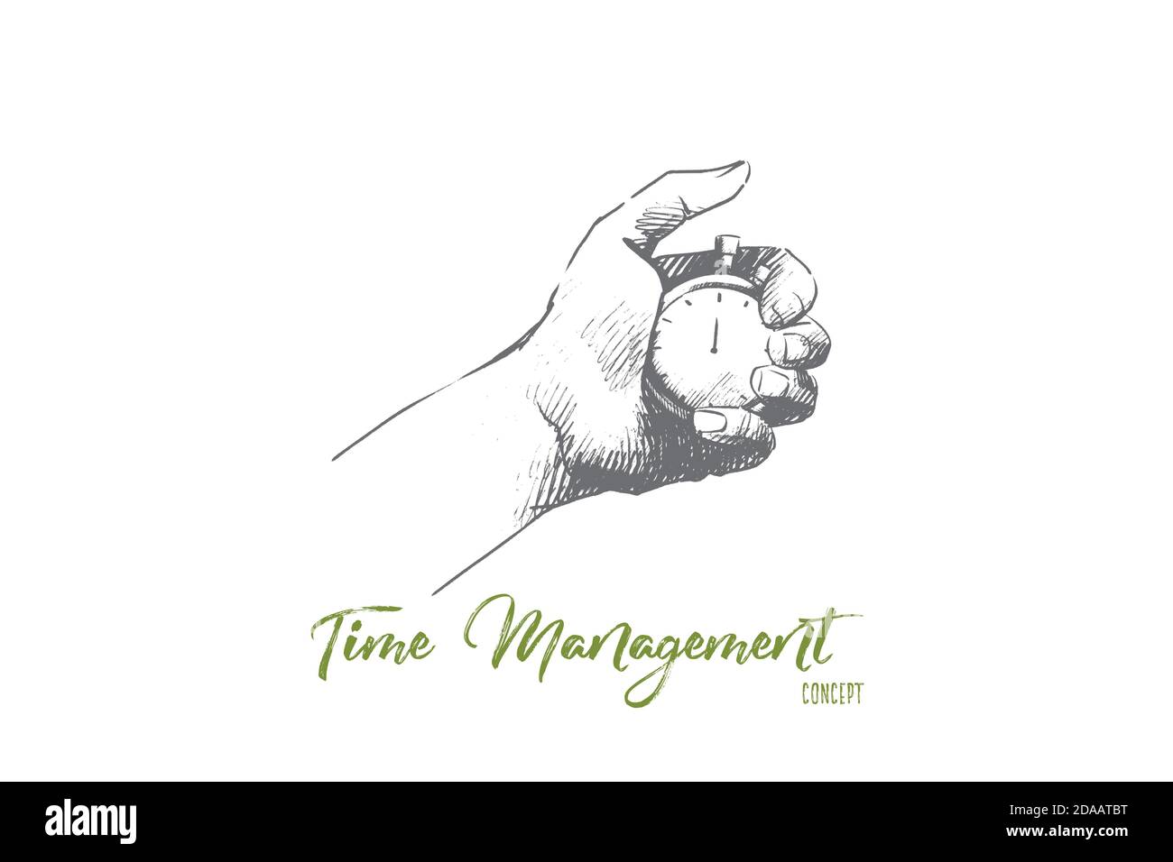 Time management concept. Hand drawn isolated vector Stock Vector Image ...