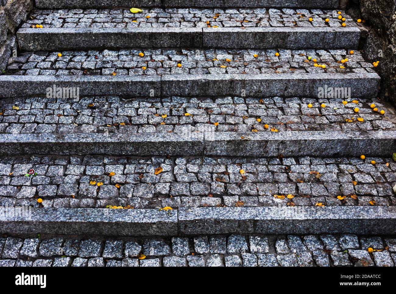 Cobbled stone steps. Staircase in city made by cobblestone Stock Photo ...