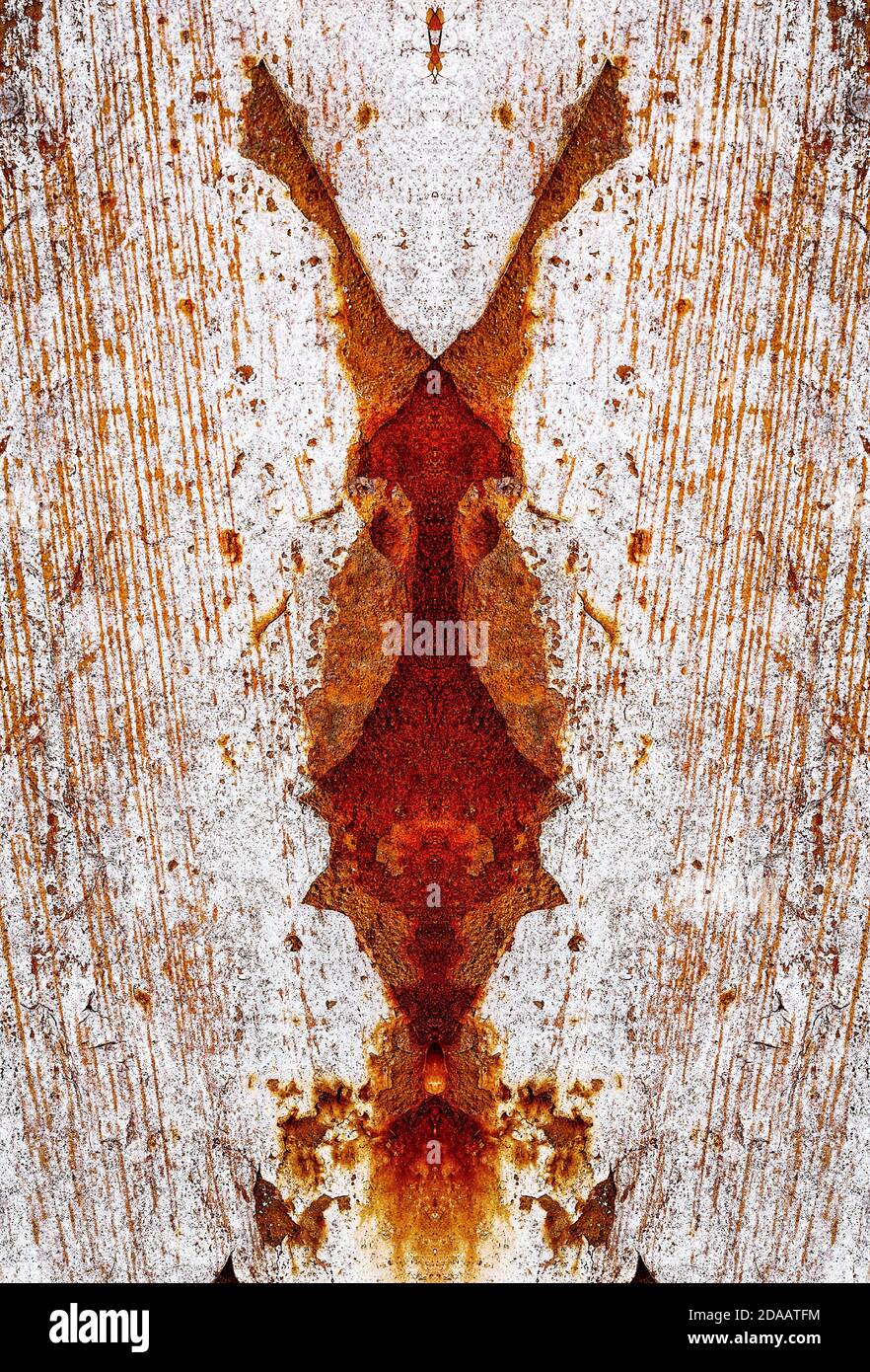 Old paint and rust. Old painted metal texture. Sheet of iron covered ...