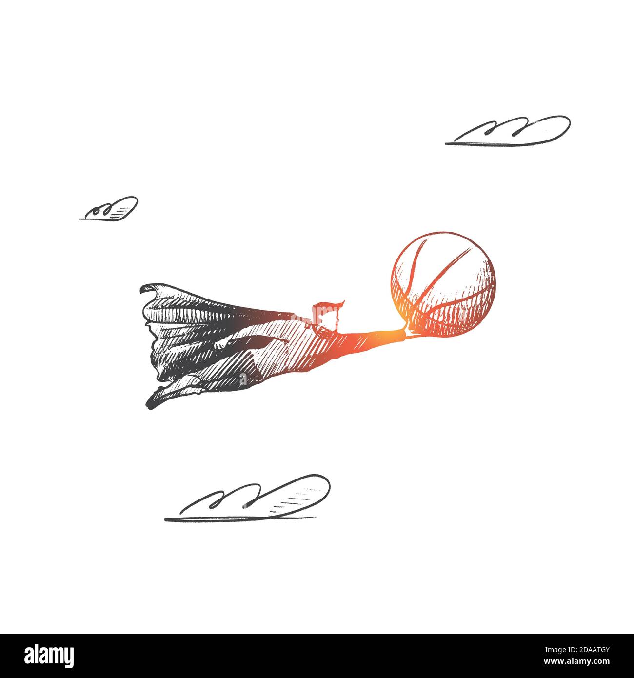 Basketball concept. Hand drawn isolated vector Stock Vector Image & Art ...