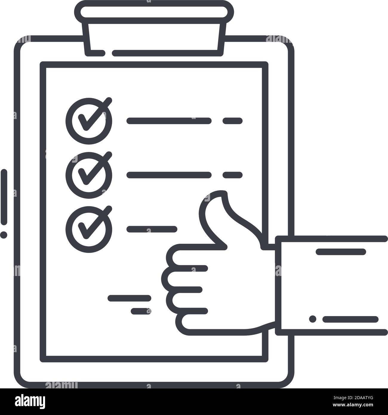 Approval icon, linear isolated illustration, thin line vector, web ...