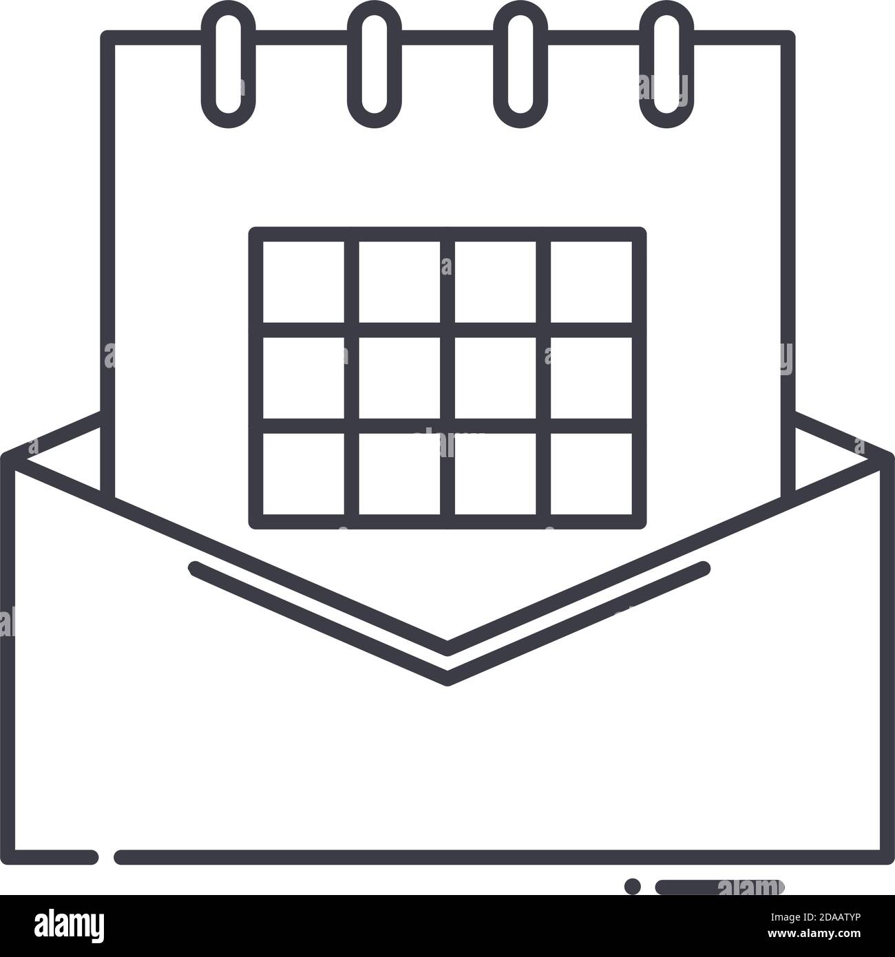 Appointment letter icon, linear isolated illustration, thin line vector ...