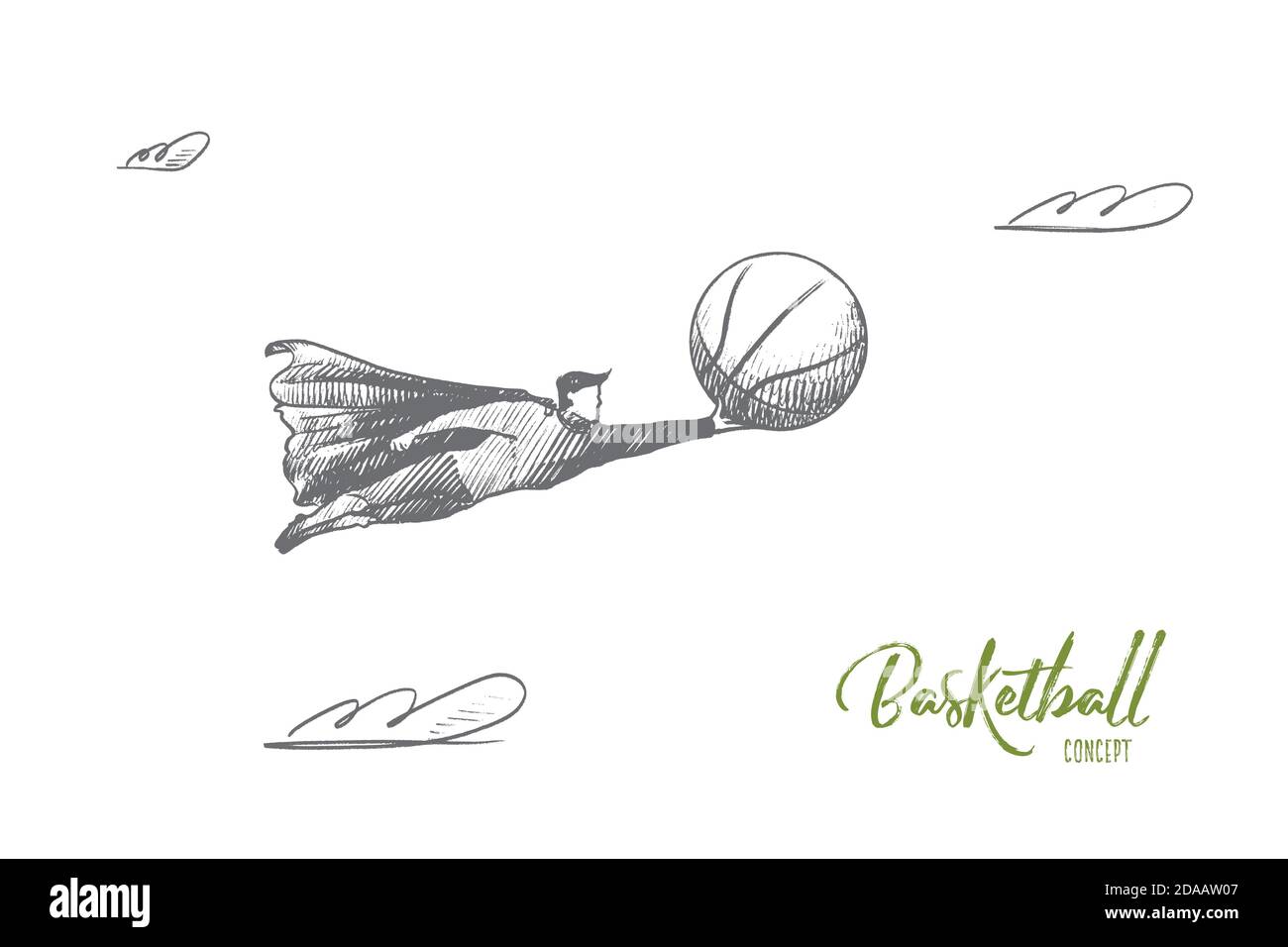 Basketball concept. Hand drawn isolated vector Stock Vector Image & Art ...