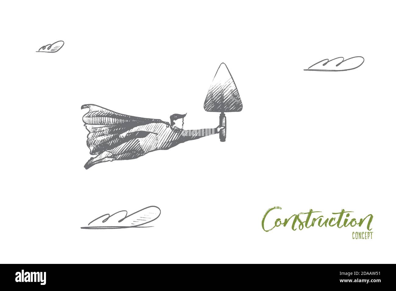 Construction concept. Hand drawn isolated vector Stock Vector Image ...