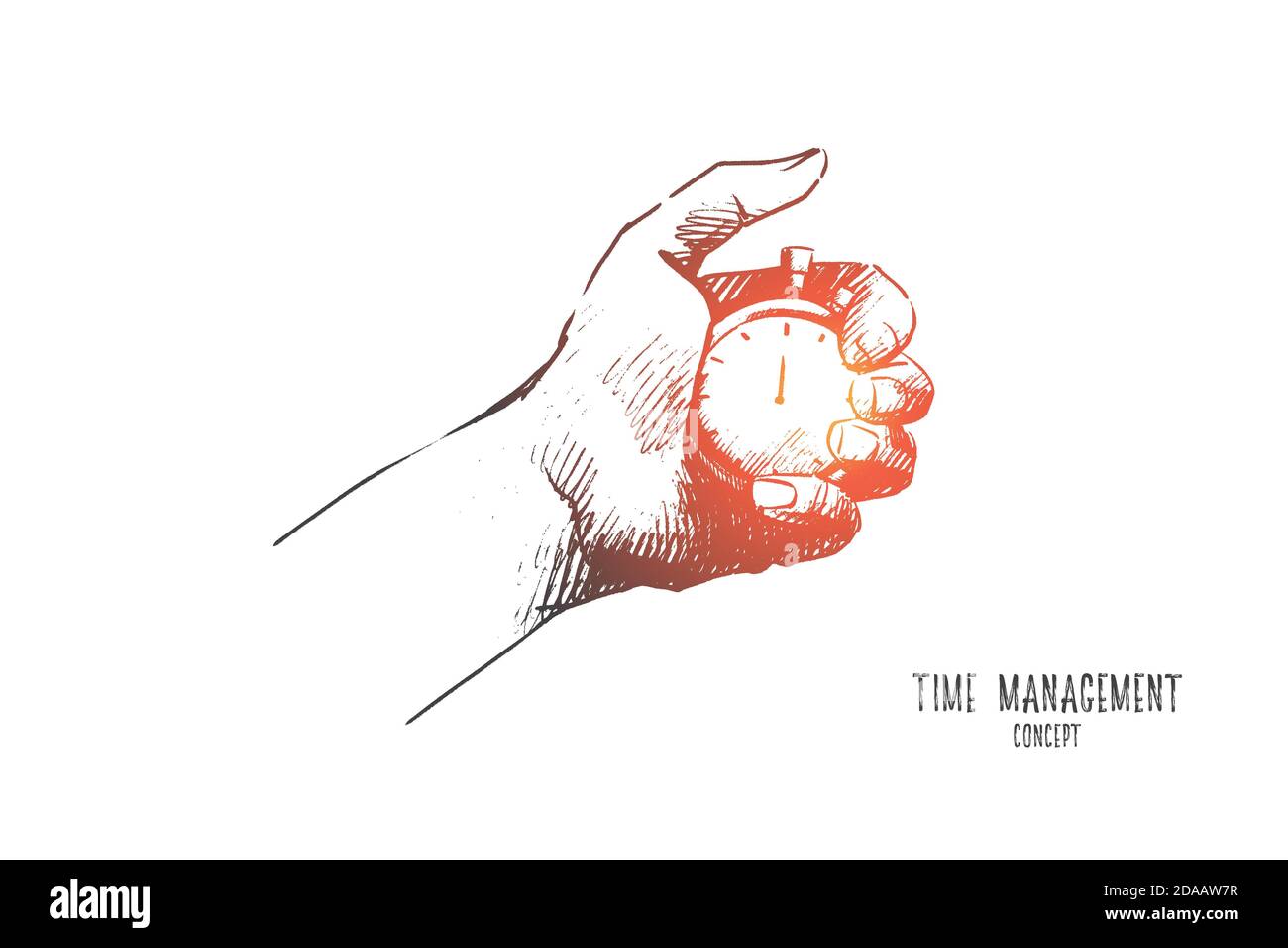Time management concept. Hand drawn isolated vector Stock Vector Image ...