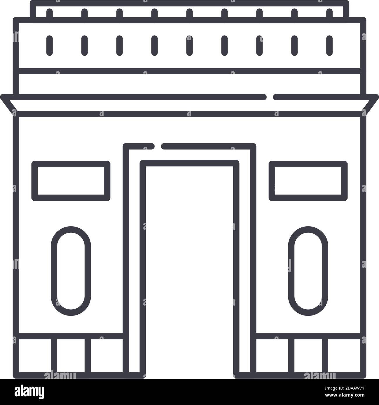 Arc de triomphe icon, linear isolated illustration, thin line vector, web design sign, outline ...