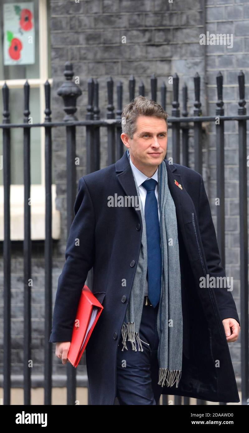 Gavin Williamson MP, Secretary of State for Education, leaving a ...