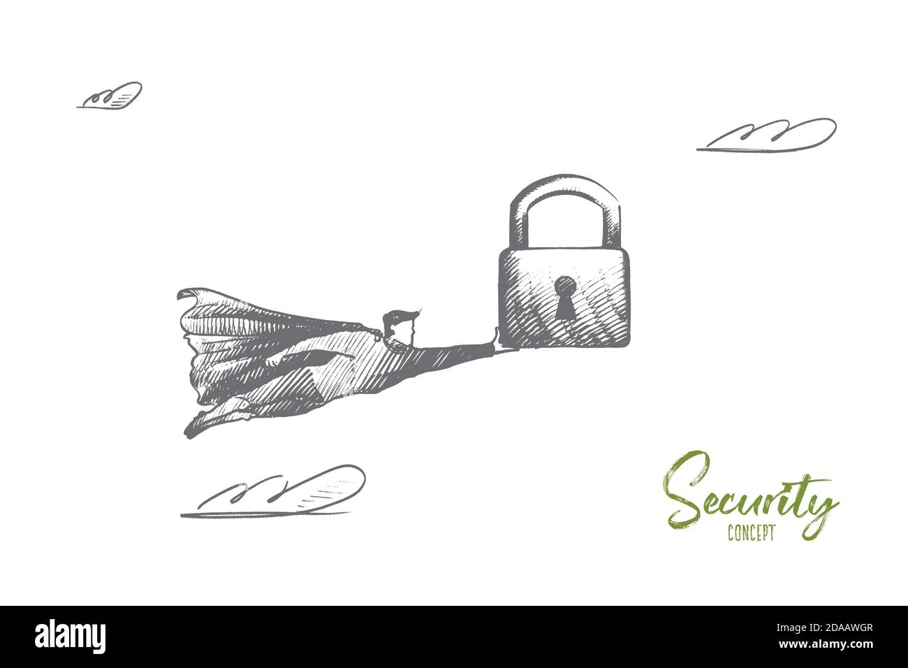 Security concept. Hand drawn isolated vector Stock Vector Image & Art ...
