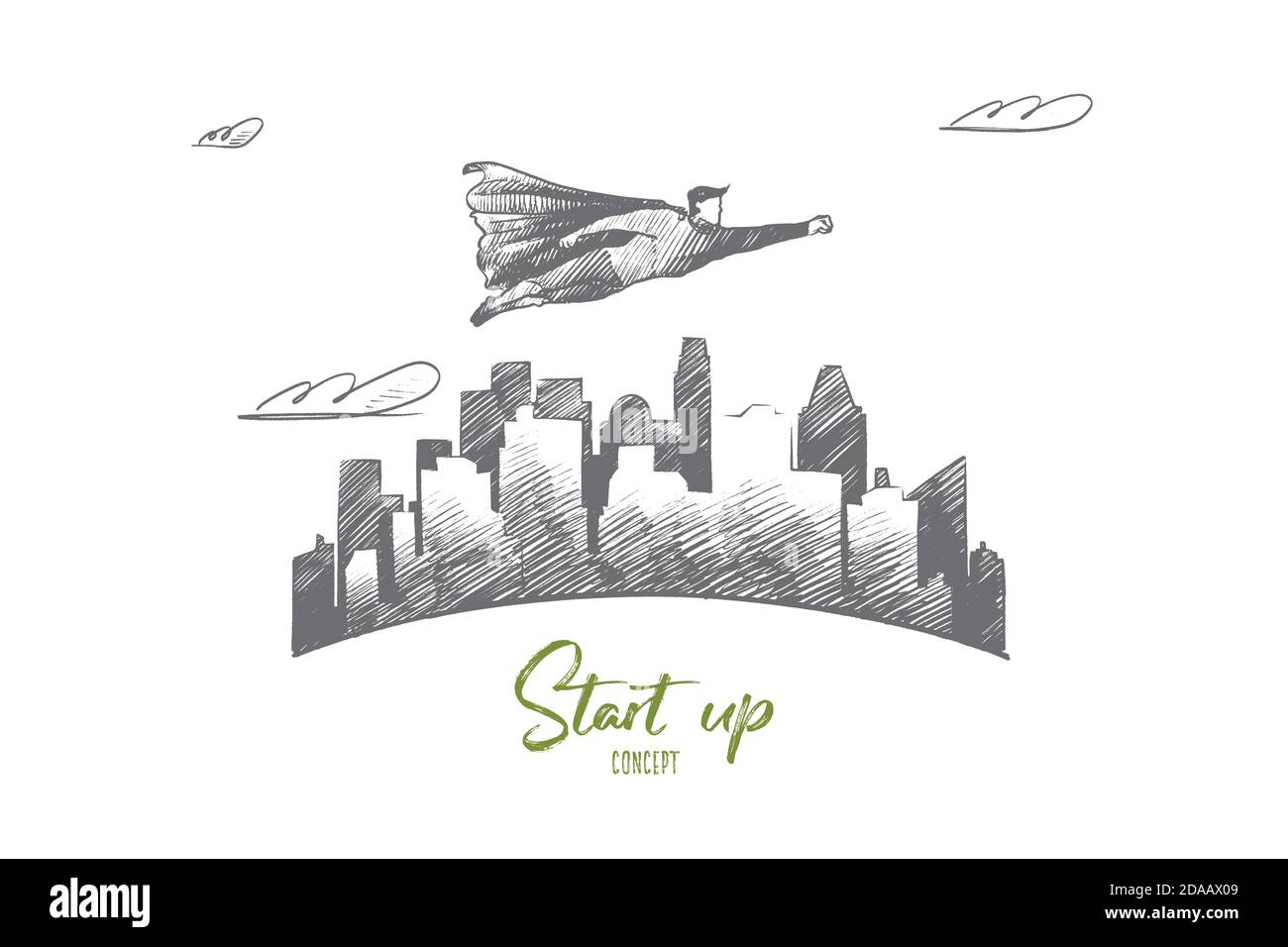 Start up concept. Hand drawn isolated vector Stock Vector Image & Art ...