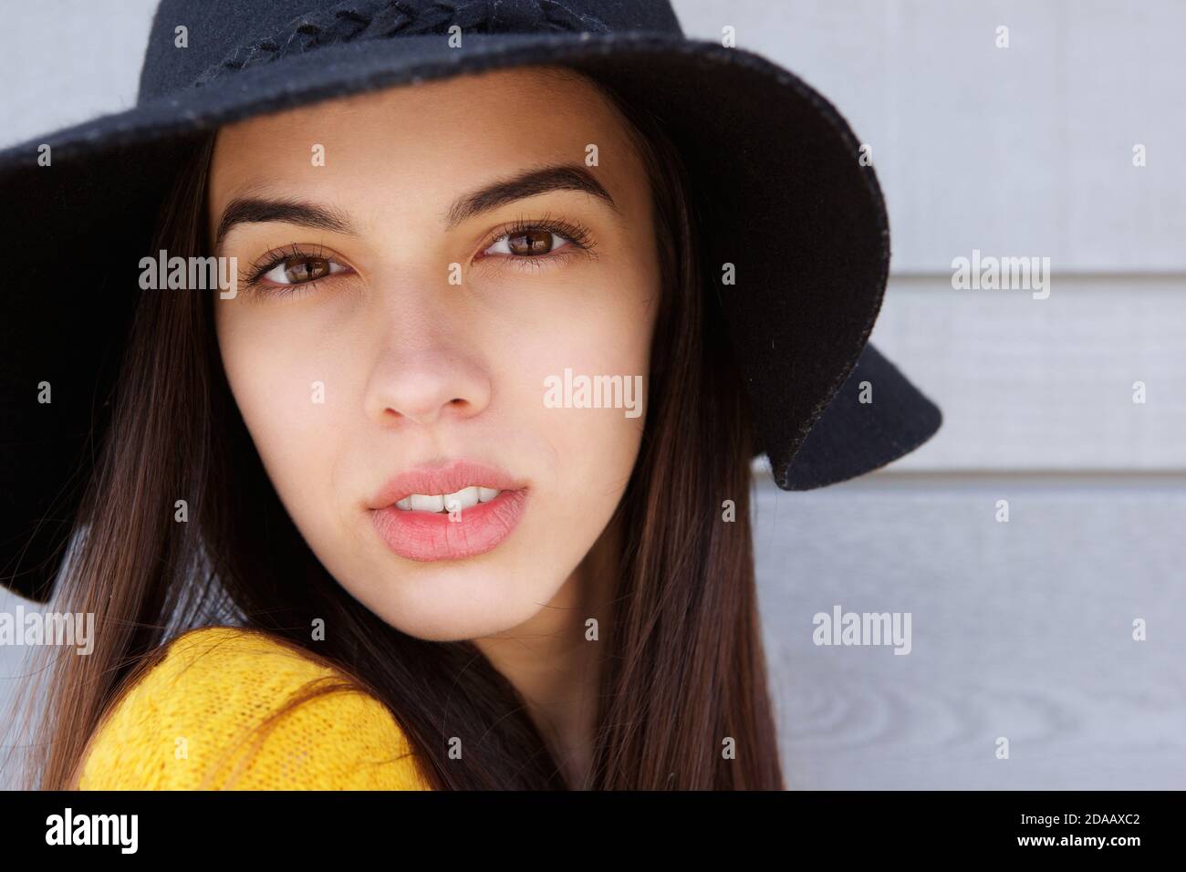 Portrait attractive person standing outdoors hi-res stock photography ...