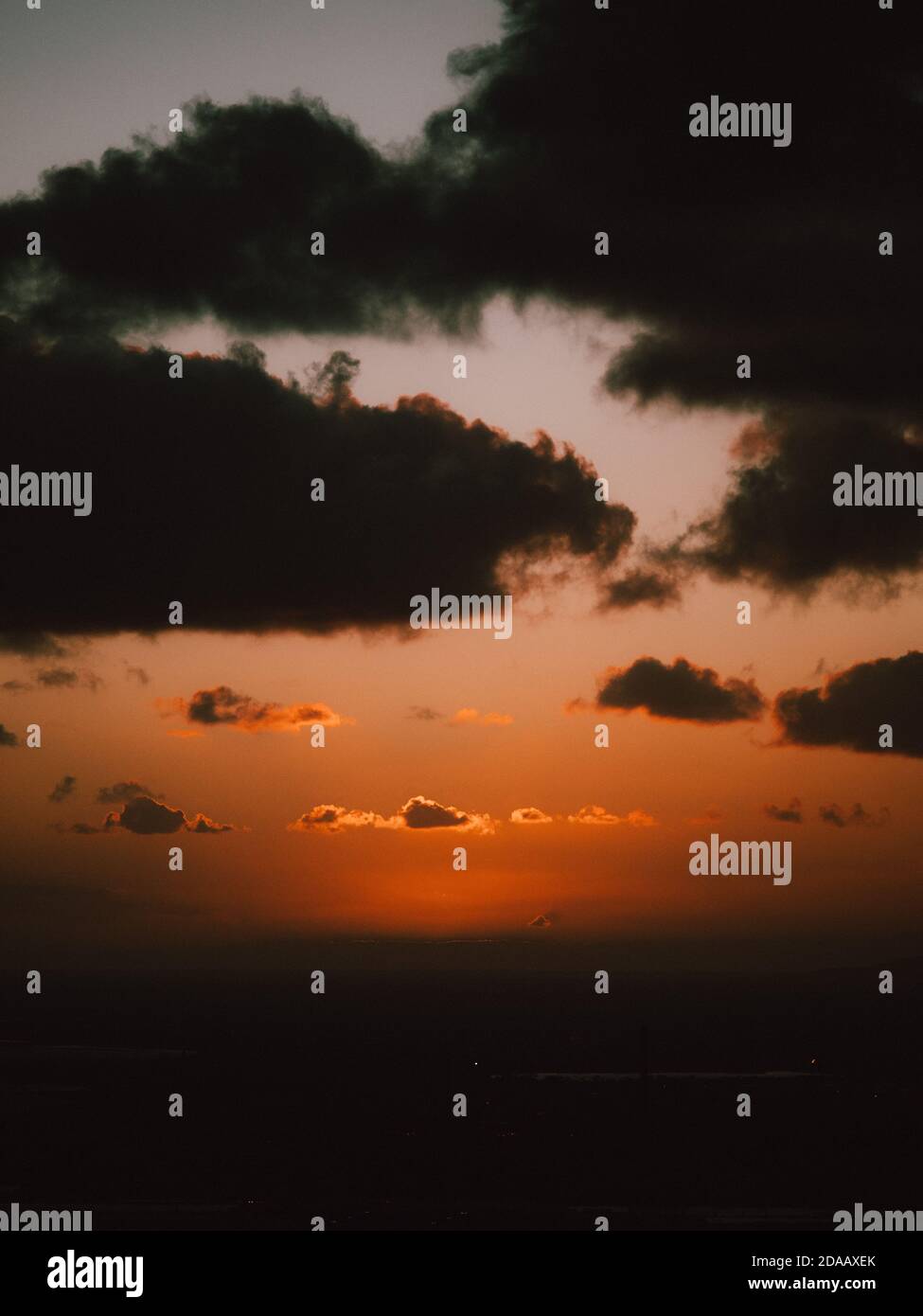 An incredible, strong, powerful and dramatic sunset captured in ...