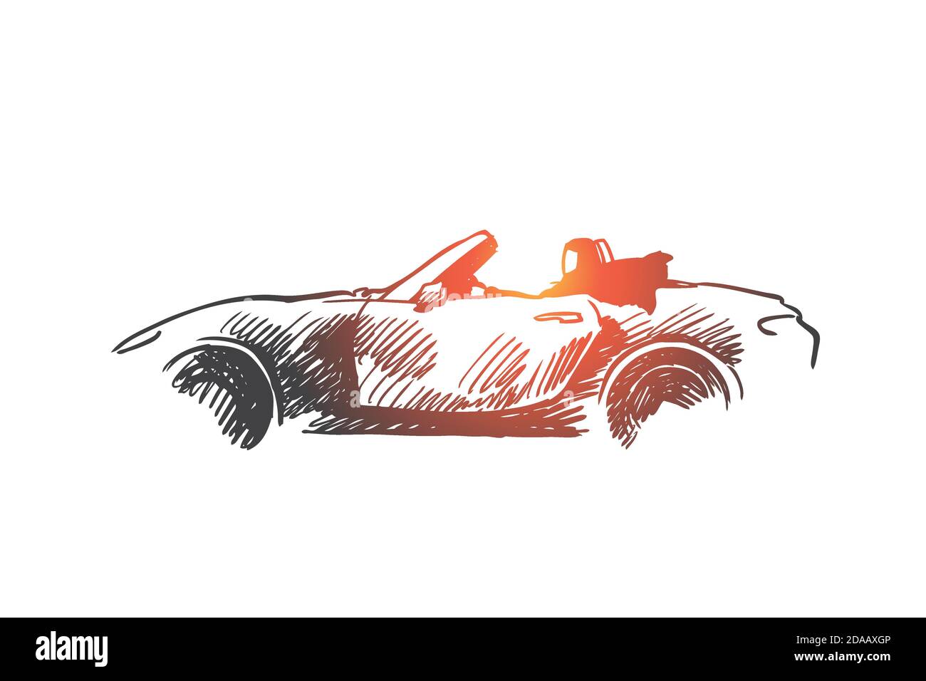 Arabian, woman, drive, car, muslim concept. Hand drawn isolated vector ...