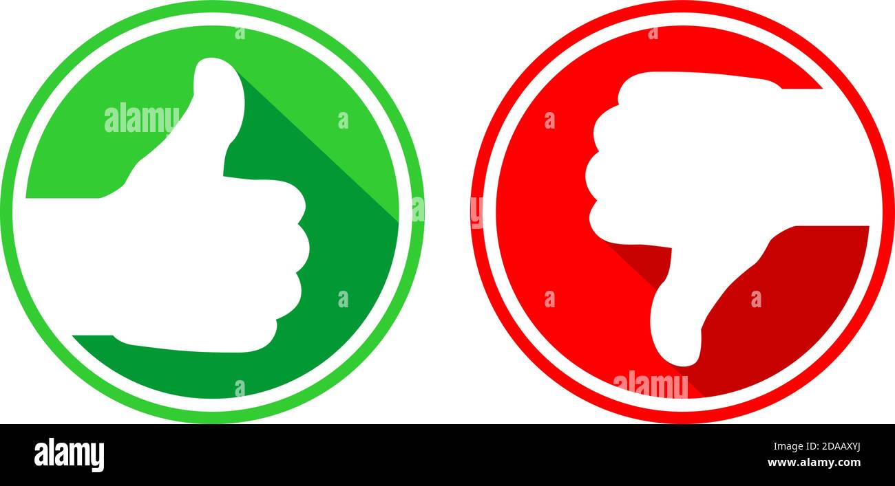 Like and dislike icon. Thumbs up and thumbs down. Mail Icon symbols for ...