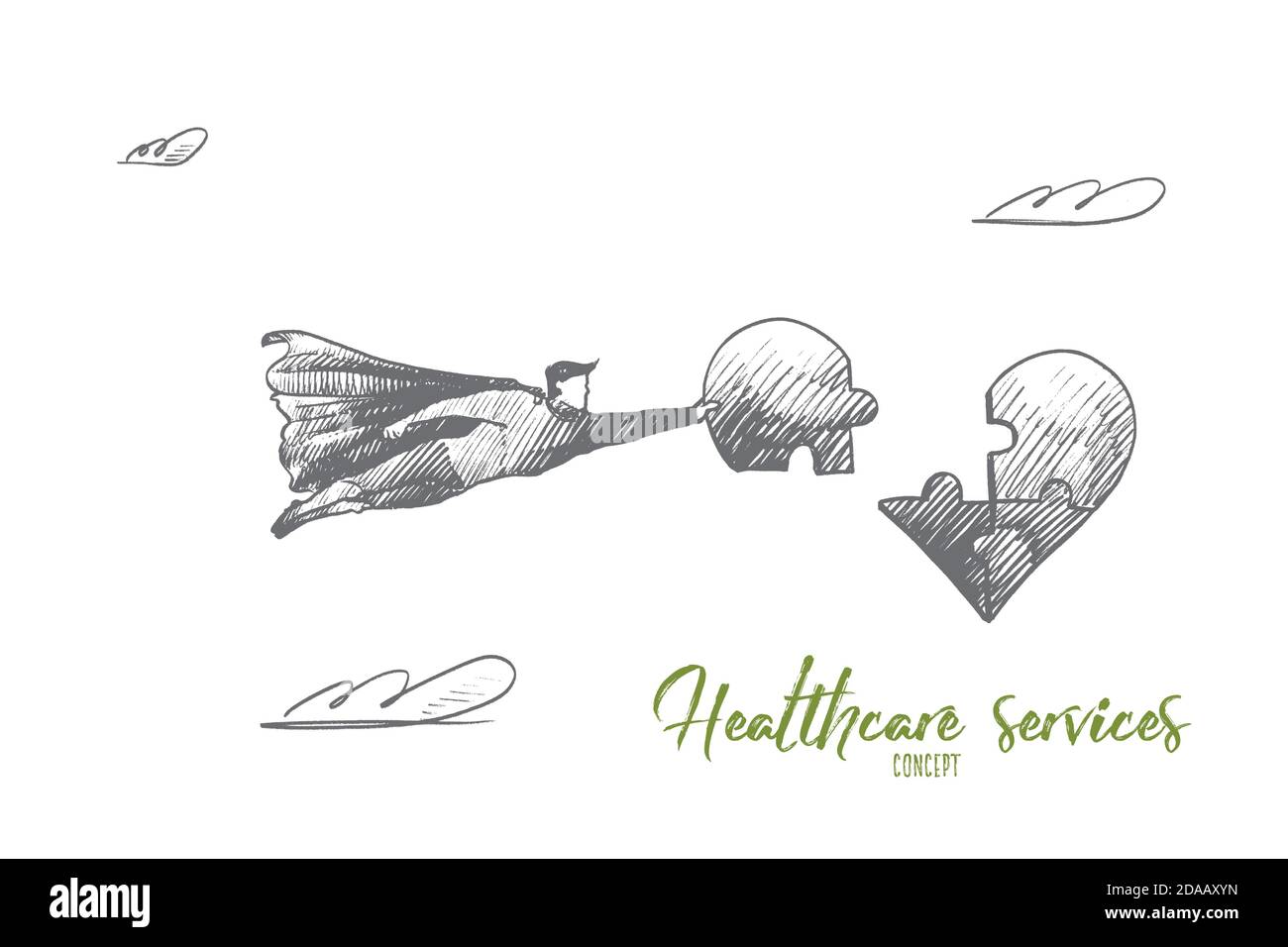Healthcare services concept. Hand drawn isolated vector Stock Vector ...