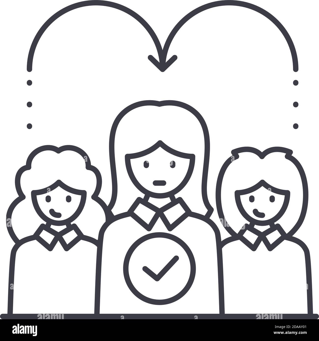 Approval proccess icon, linear isolated illustration, thin line vector, web design sign, outline ...