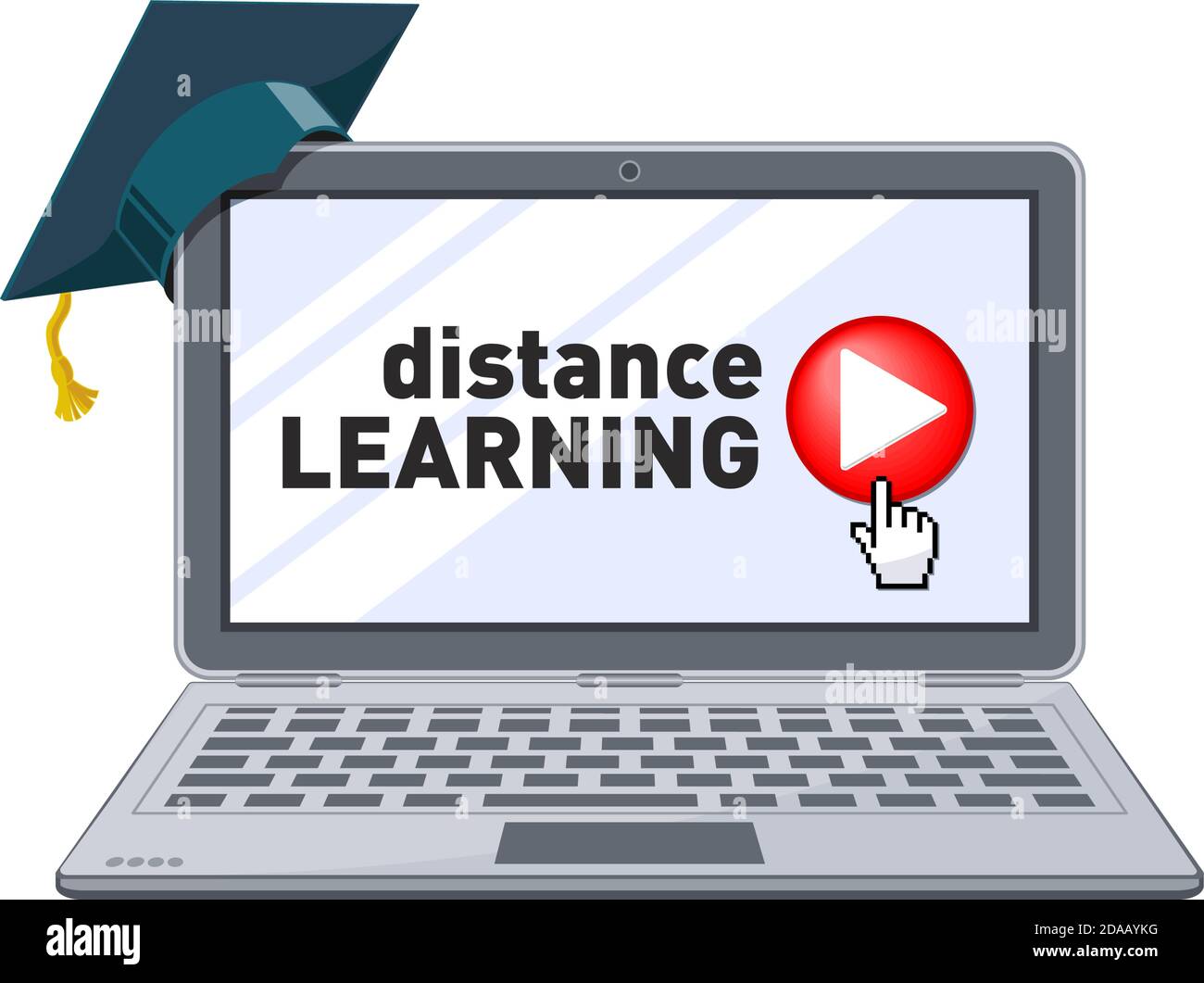 Online education or distance exam. Internet course e-learning from home ...