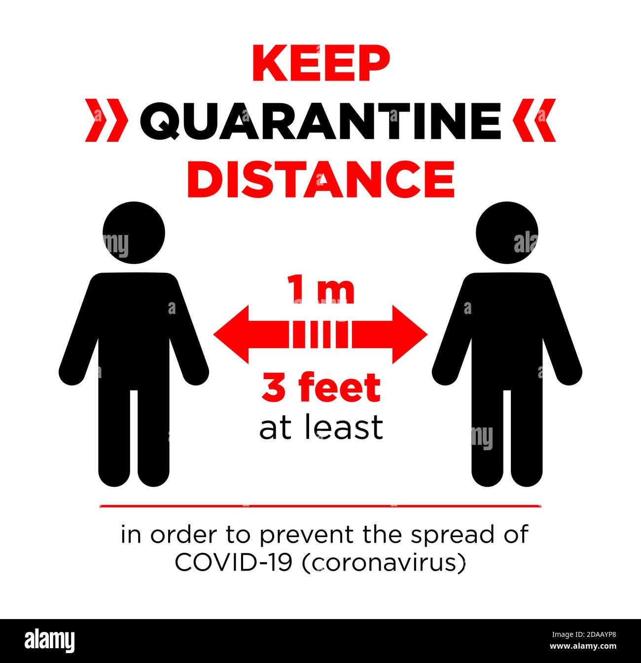 Keep quarantine distance sign. Coronavirus epidemic protective ...