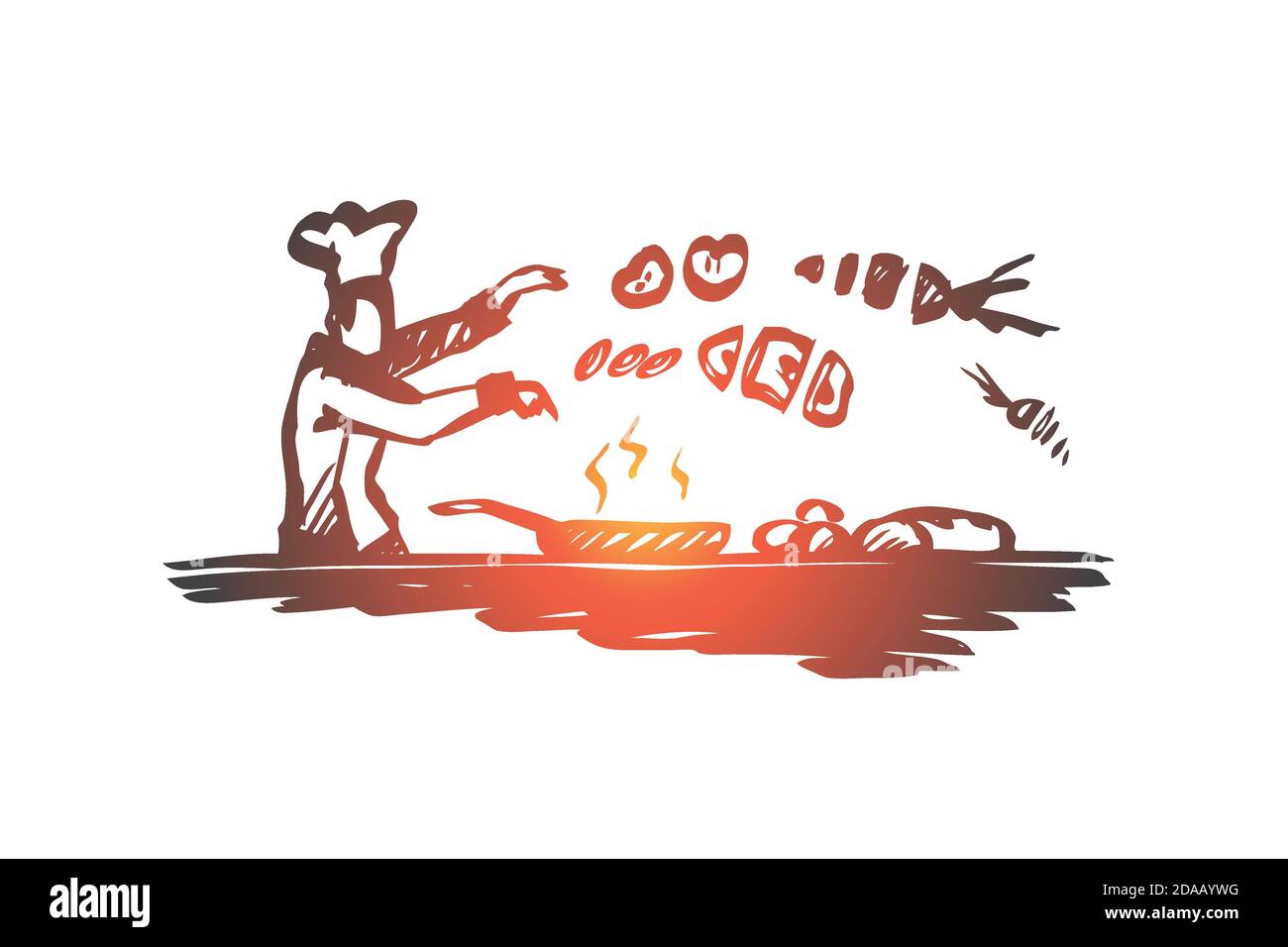Cooking, chef, food, dish concept. Hand drawn isolated vector Stock ...