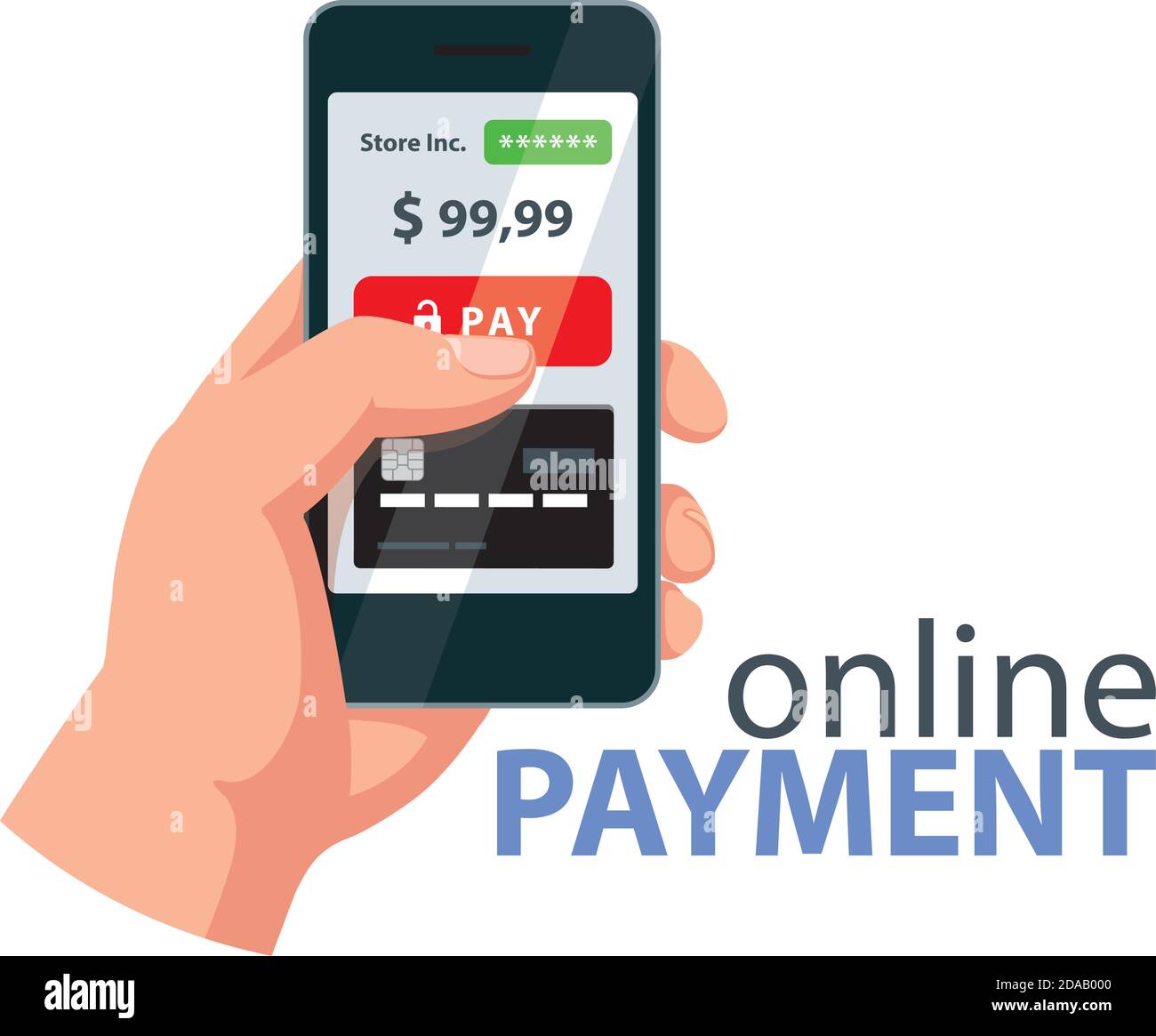 Smartphone payment - wireless technology, online payment Stock Vector ...