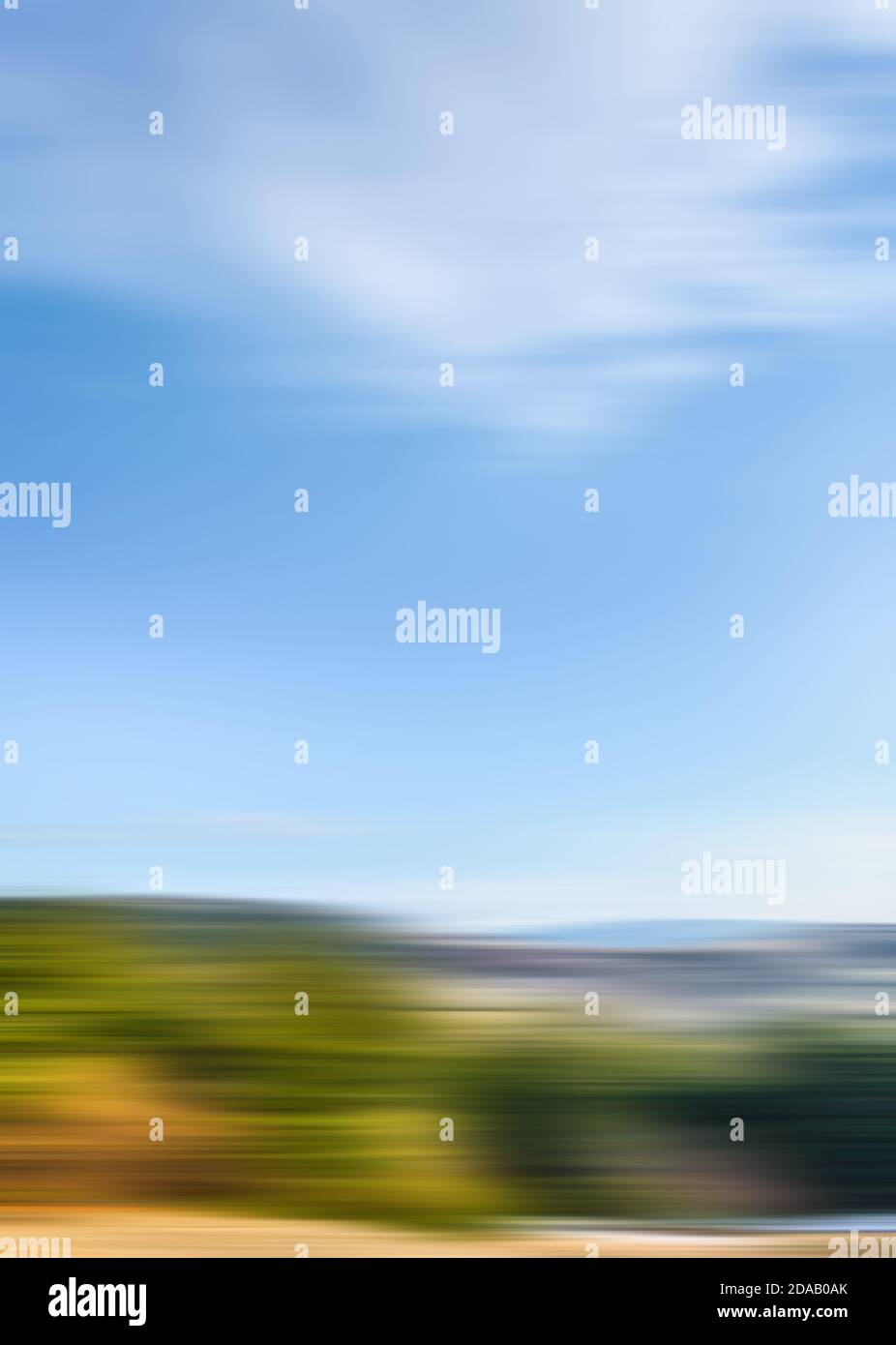 Nature blurred unfocused background. Mountains, forrest and sky Stock ...