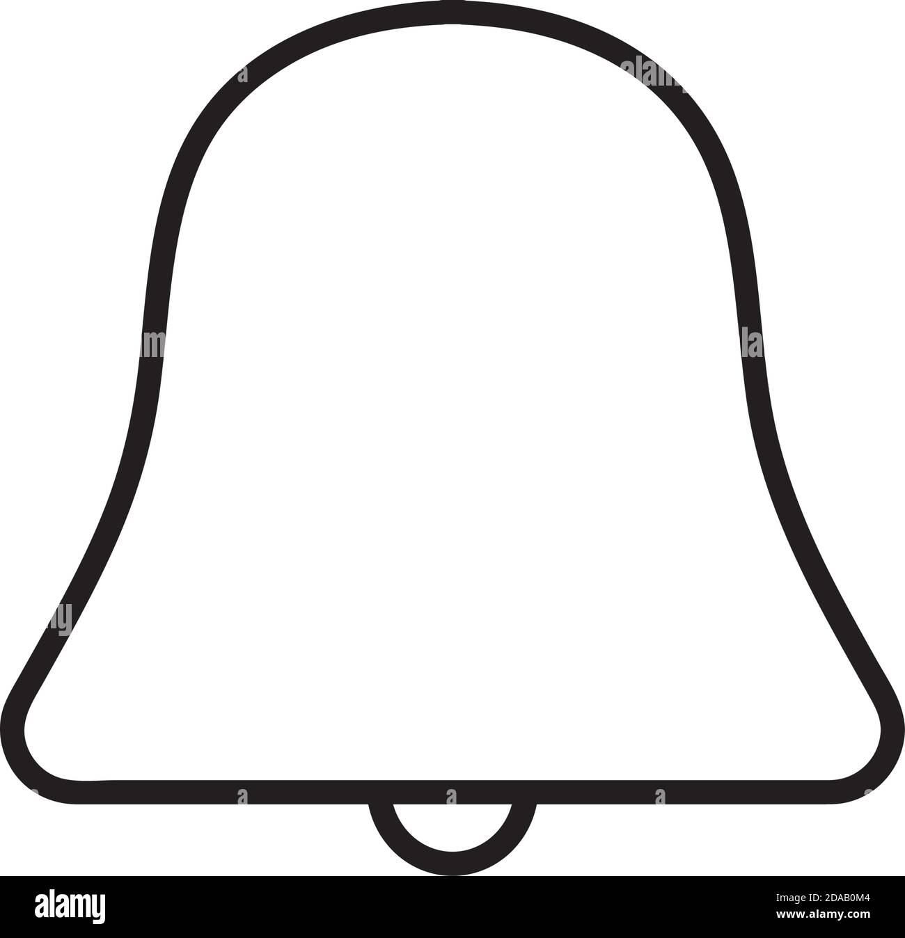 bell icon over white background, line style, vector illustration Stock ...