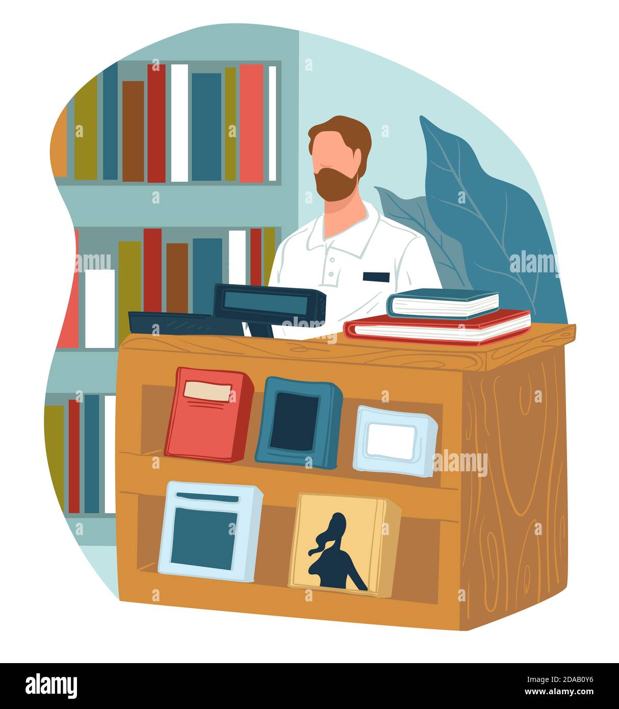 Bookstore cashier Stock Vector Images - Alamy