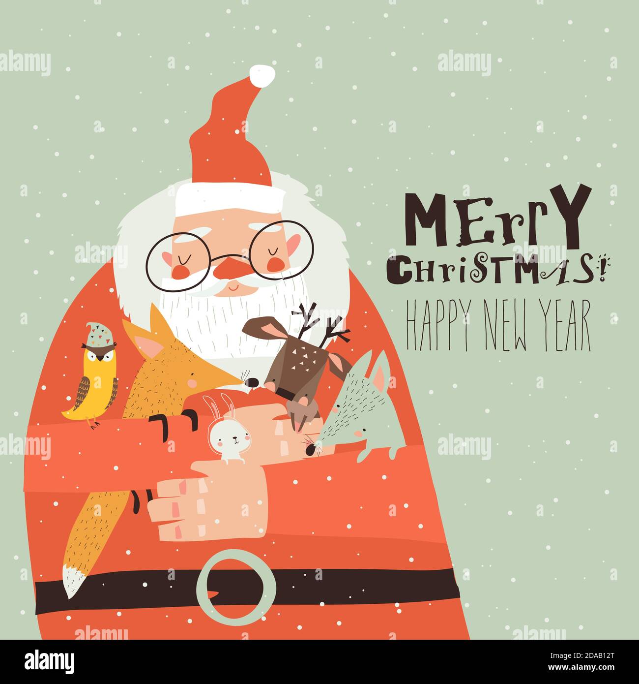 Owl santa claus Stock Vector Images - Alamy