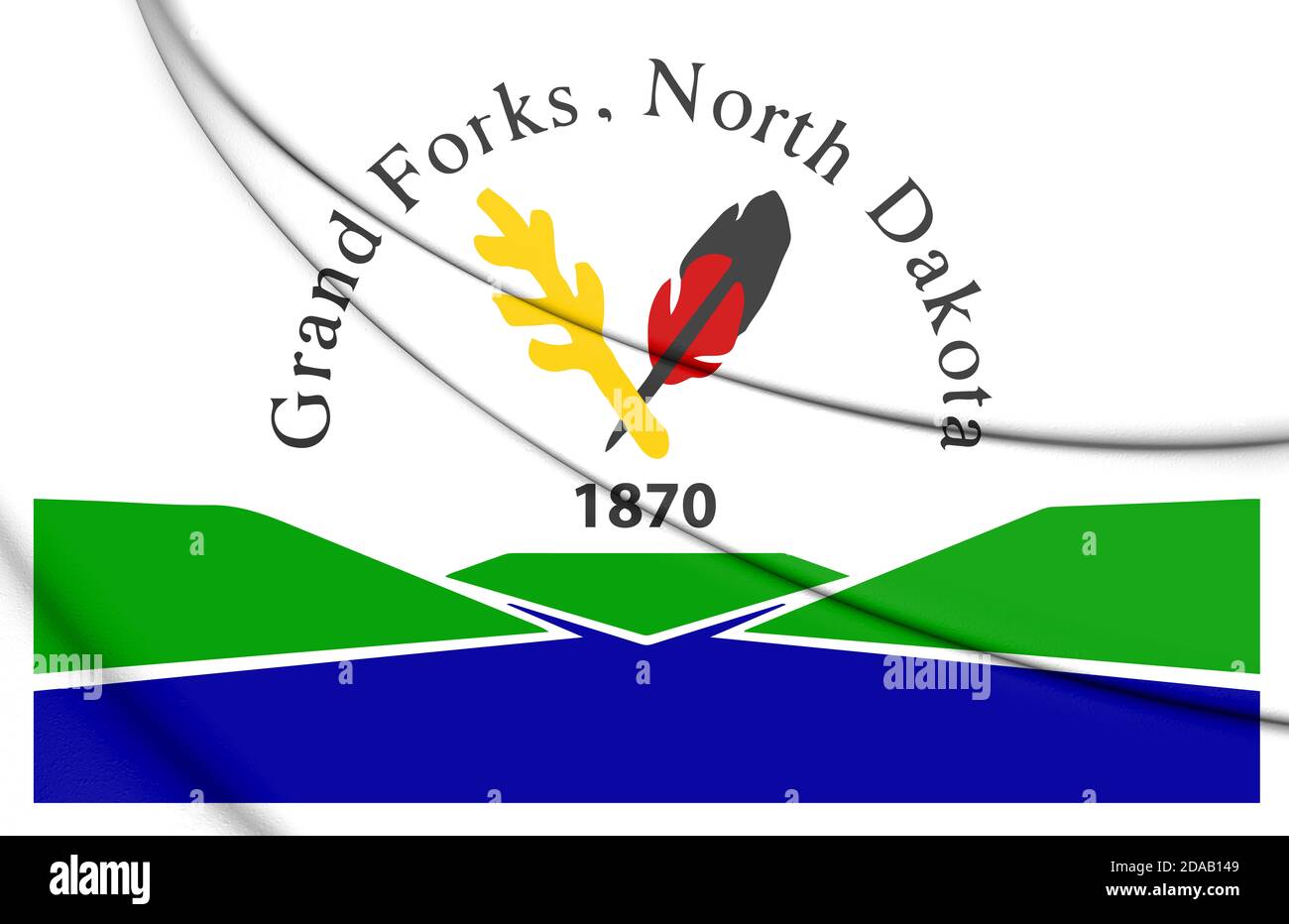 3D Flag of Grand Forks (British Columbia), Canada. 3D Illustration ...