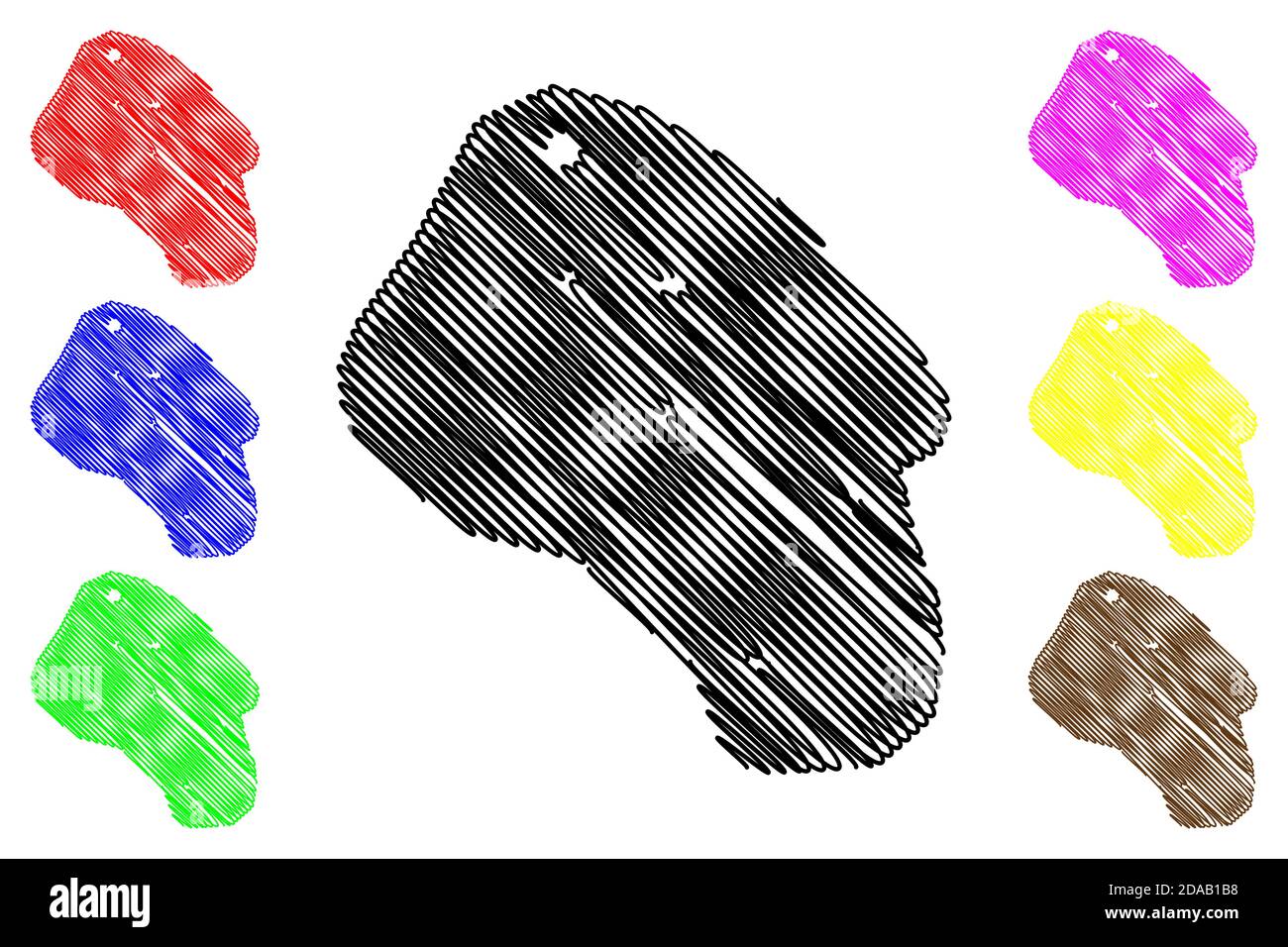 Zinder City (Republic of the Niger, Zinder Region) map vector ...