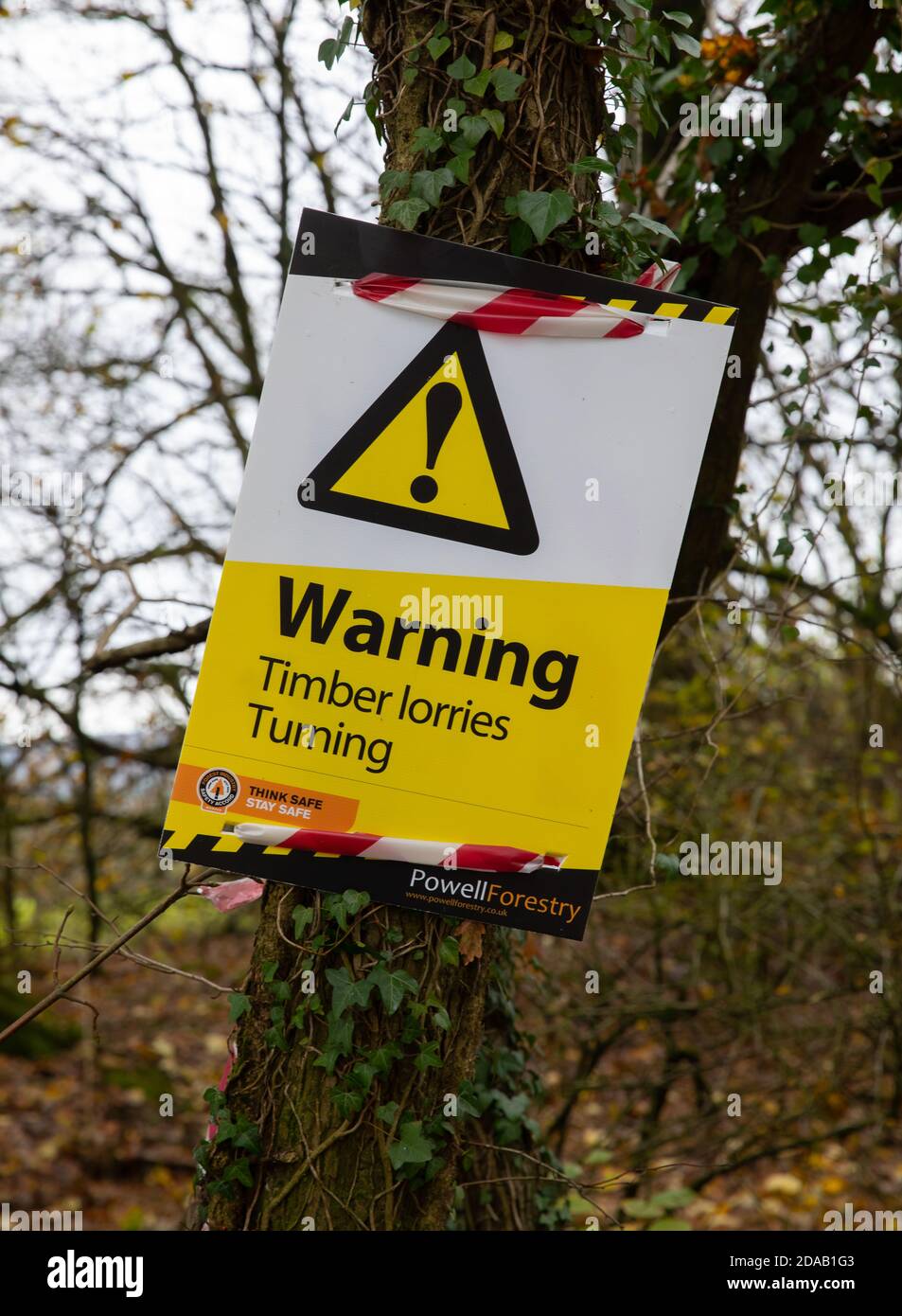 Titsey, Surrey, UK. 11th November, 2020. Warning, Timber lorries ...