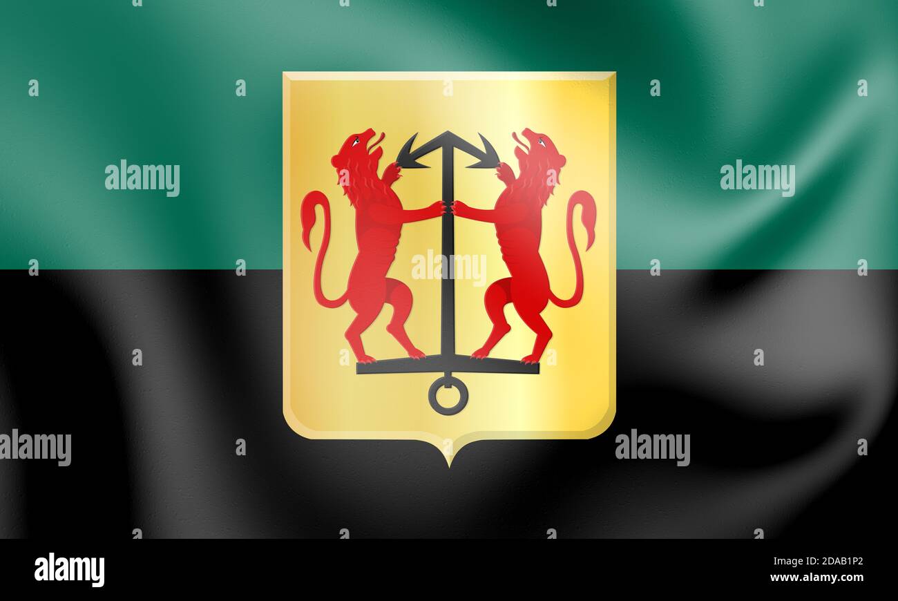 3D Flag of Texel (North Holland), Netherlands. 3D Illustration Stock ...