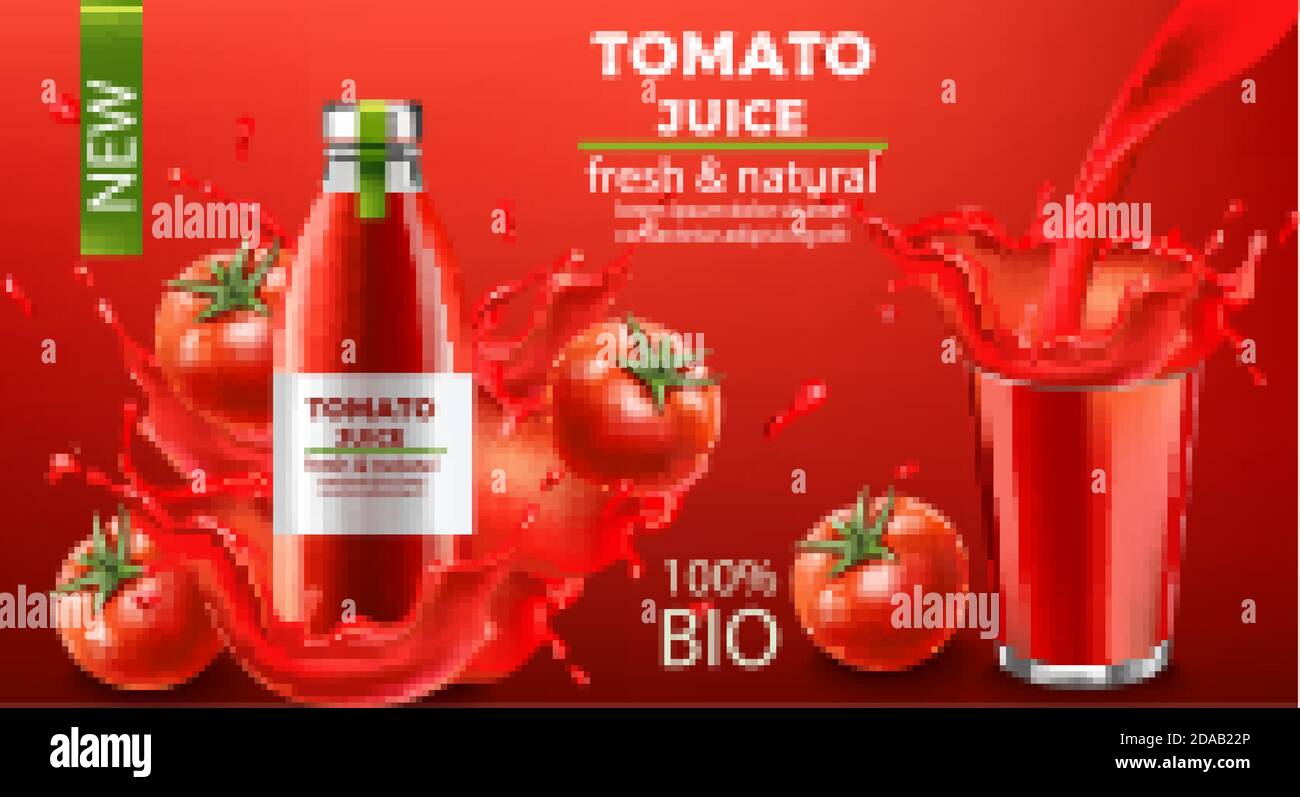 Bottle of fresh and natural bio juice submerged in flowing liquid and ...