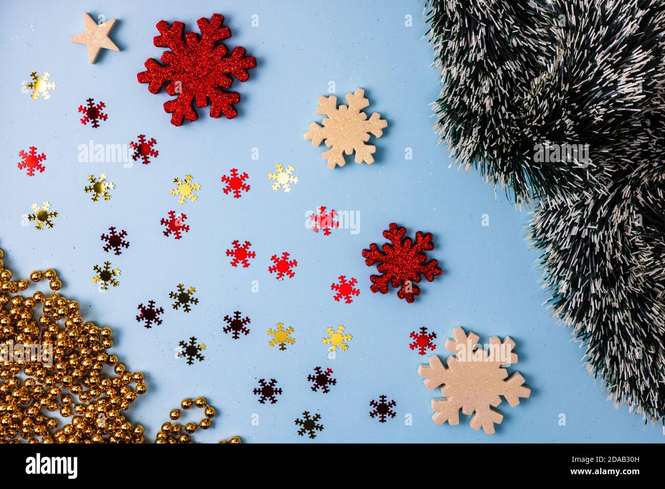 Decorated Christmas background with christmassy ornaments and ...