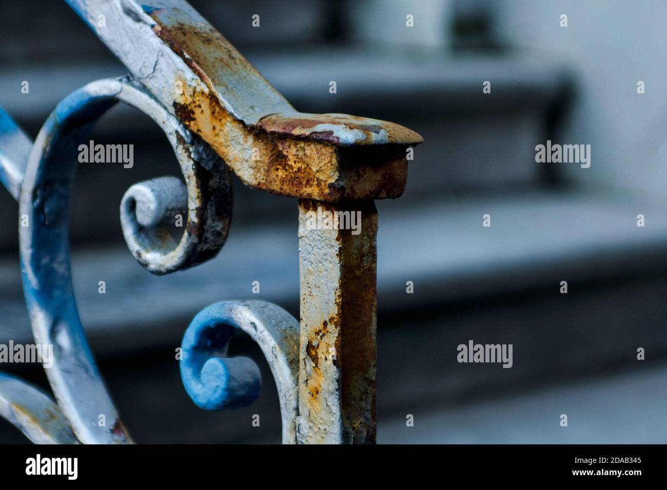 Rusty old handrail made by iron Stock Photo - Alamy